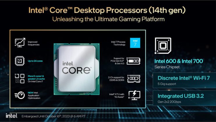 Intel 14 代 Core 處理器發表 i7-14700K「加核不加價」賣大包 - PCM